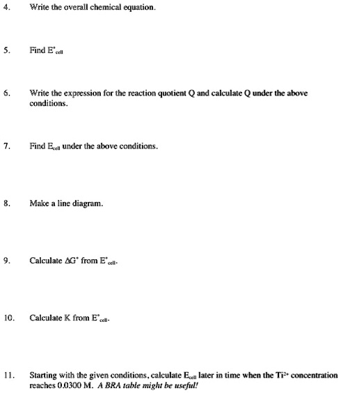 SOLVED:Write the overall chemical equation Find Write the expression ...