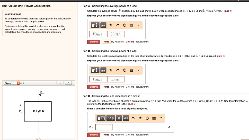SOLVED: Title: RMS Values and Power Calculations Part A - Calculating the average power of a ...