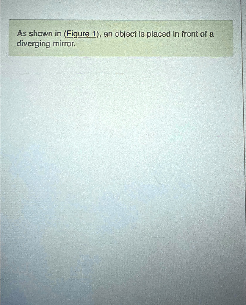As shown in (Figure 1), an object is placed in front of a diverging mirror. As shown in (Figure ...