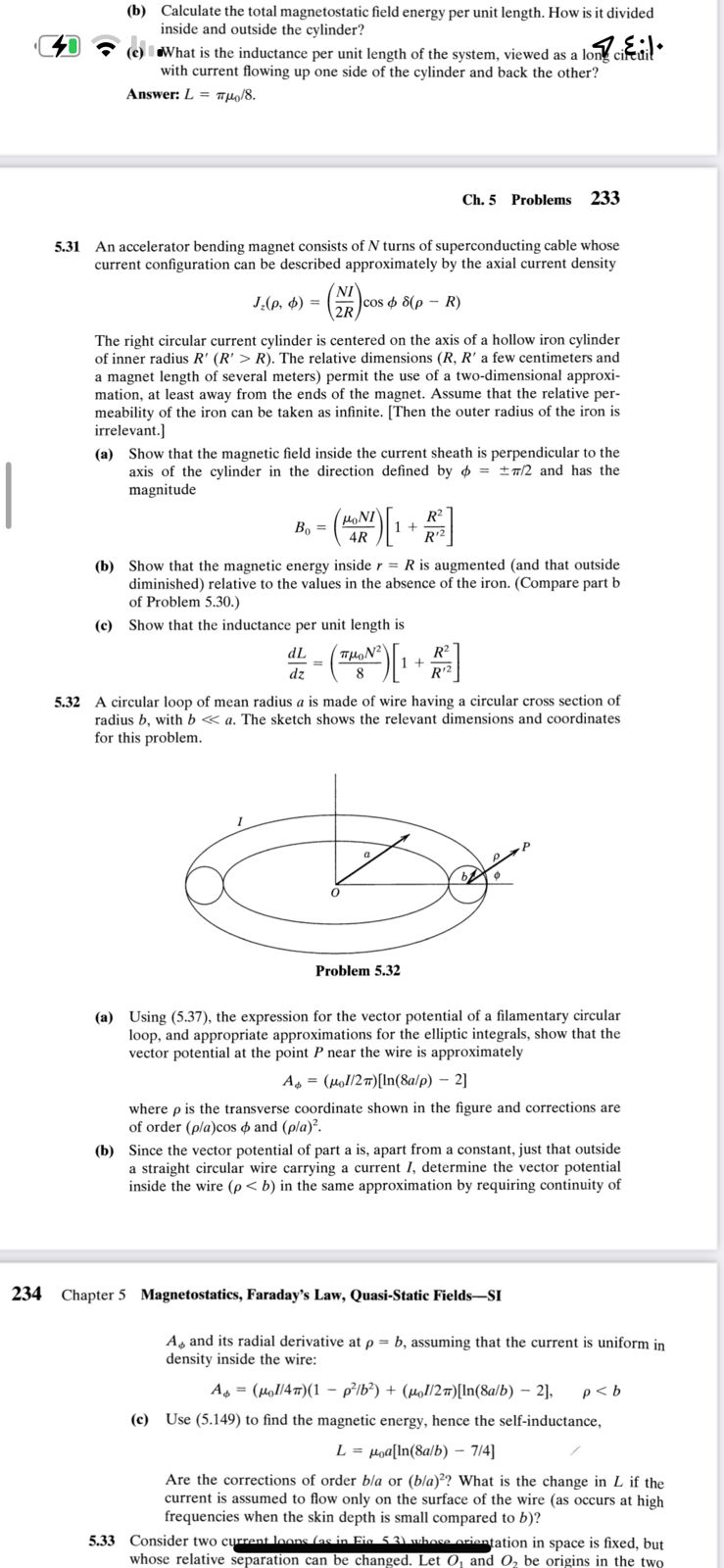 SOLVED: A circular loop of mean radius is made of wire having a ...