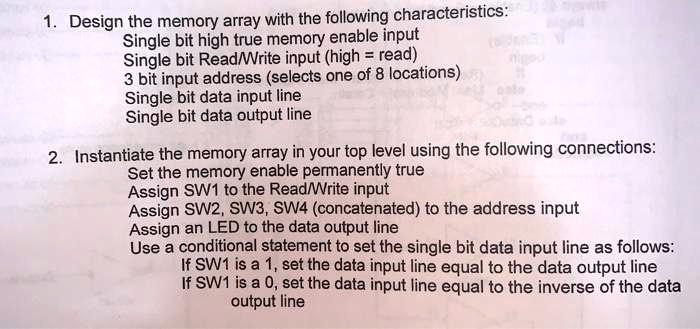Solved Using Verilog Single Bit High True Memory Enable Input Single Bit Readwrite Input High 2338