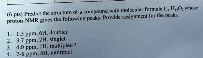 SOLVED: Predict the structure of a compound with molecular formula ...