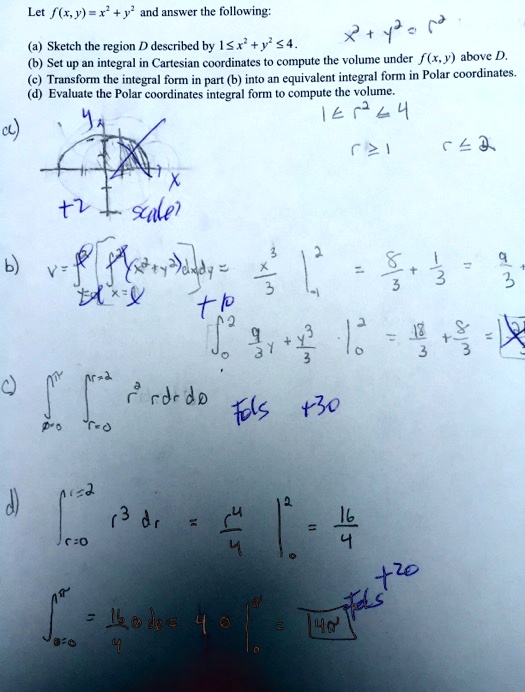 SOLVED: Let f(x,y)=r +y and answer the following: X+4 0 Sketch the region described by 1