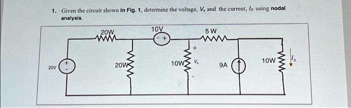 Solved Texts 1 Given The Circuit Shown In Fig 1 Determine The Voltage Vx And The Current