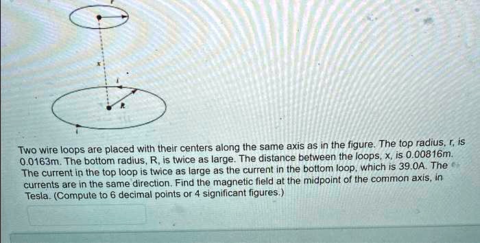 SOLVED: Two wire loops are placed with their centers along the same ...