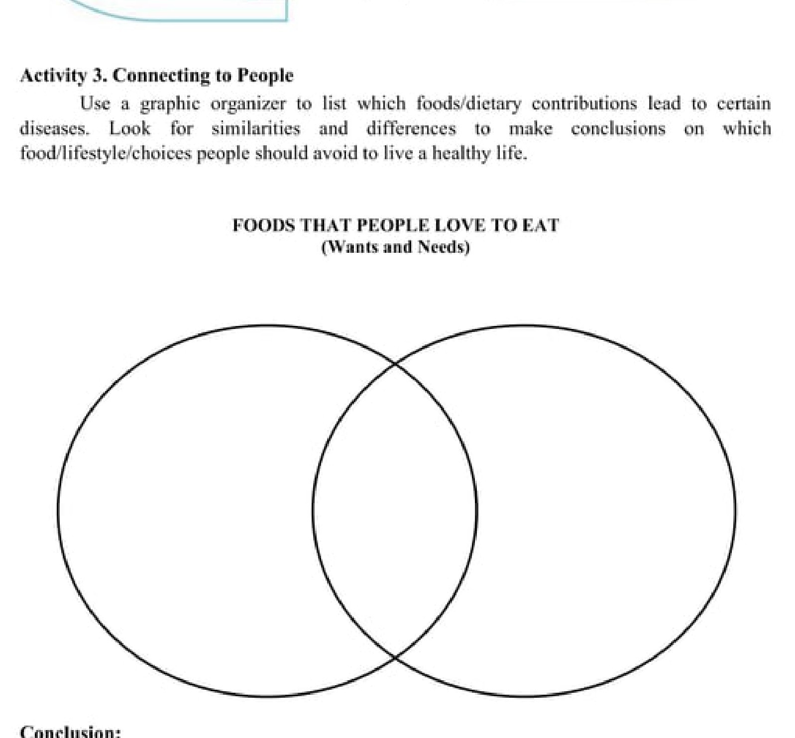 SOLVED: Activity 3. Connecting to People Use a graphic organizer to ...