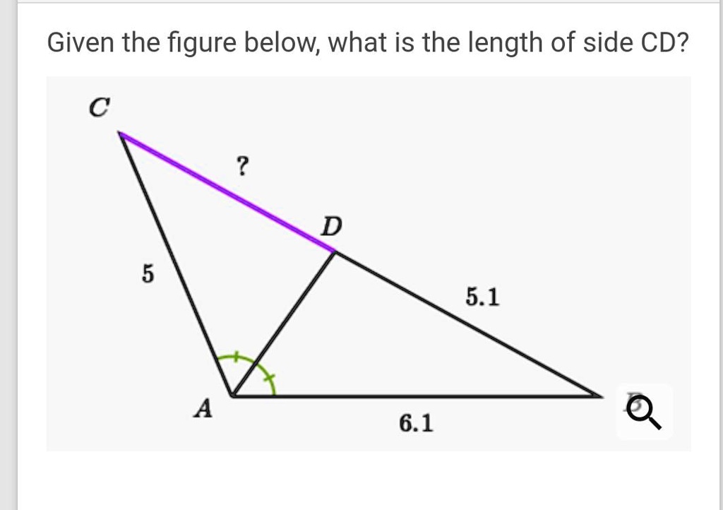 SOLVED: Given the figure below; what is the length of side CD? C D 5 5. ...