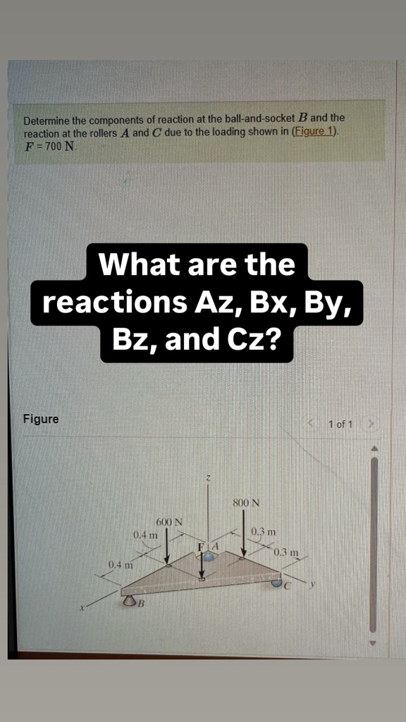 Determine the components of reaction at the ball-and-socket B and the ...