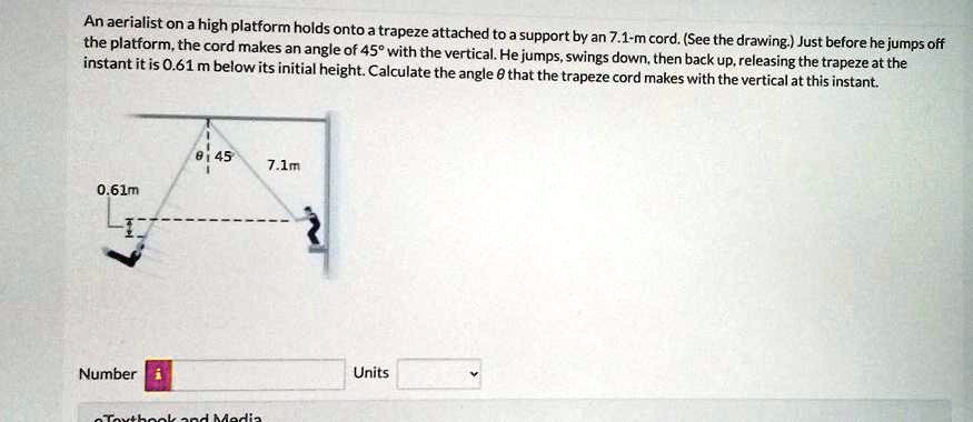 an aerialist on a high platform holds onto trapeze attached toasupport ...