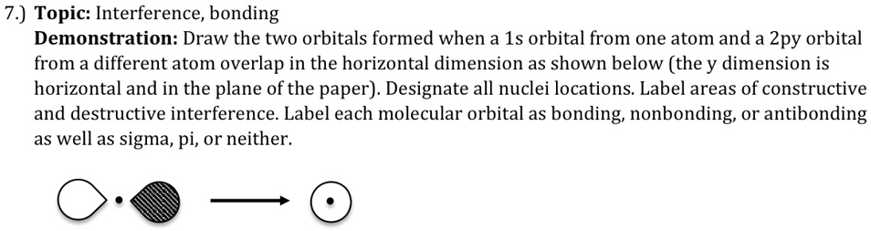 7 Topic Interference Bonding Demonstration Draw The Two Orbitals Formed When A 1s Orbital