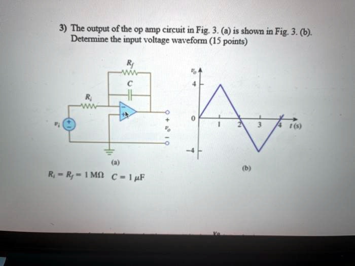 Solved The Output Of The Op Amp Circuit In Fig 3 A Is Shown In Fig 3