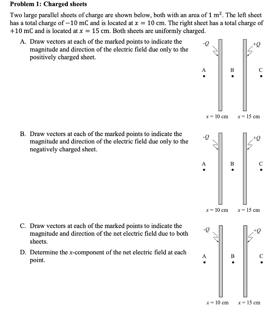 [GET ANSWER] problem i charged sheets two large parallel sheets of ...