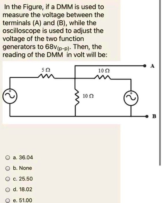 SOLVED: In the figure, if a DMM is used to measure the voltage between ...