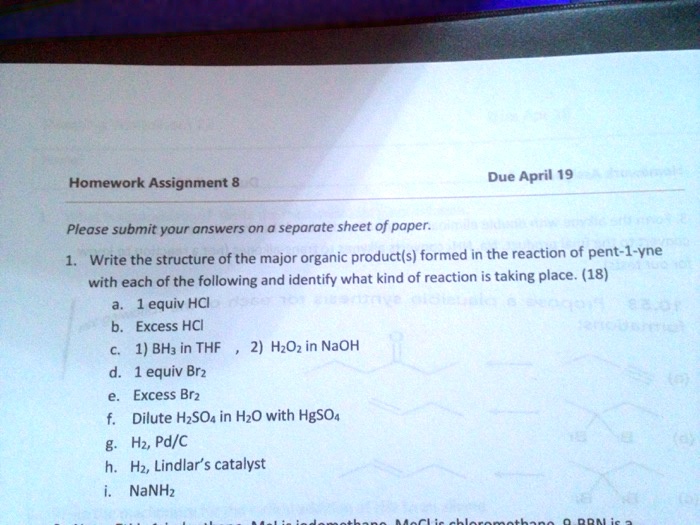 homework assignment 8 due april 19 please submit your answers on separate sheet of paper write ...