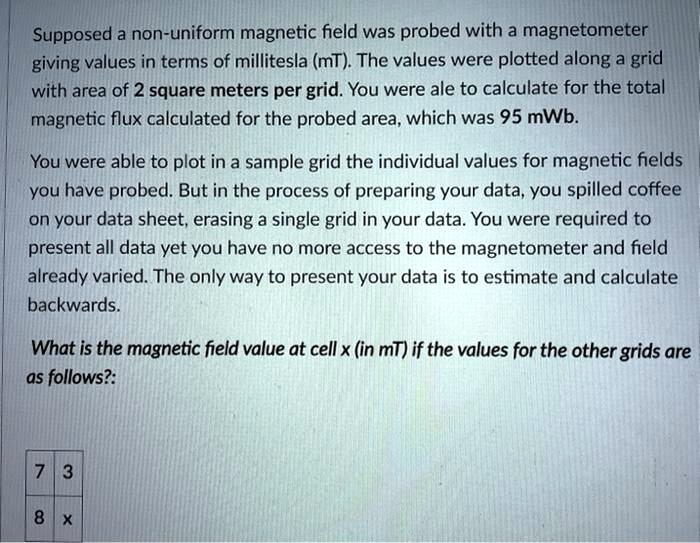 SOLVED: Supposed a non-uniform magnetic field was probed with a ...