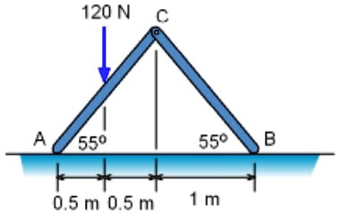 SOLVED: Two slender members are pinned together and placed on a rough ...