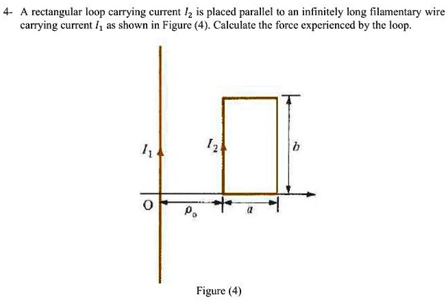 SOLVED: 4- A rectangular loop carrying current I is placed parallel to an infinitely long ...