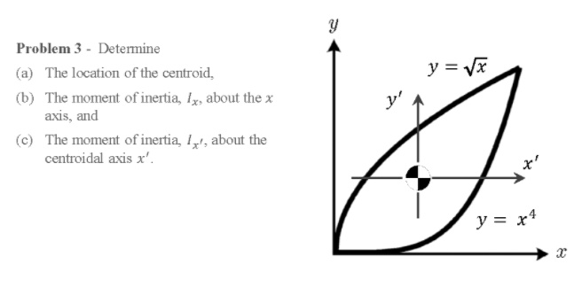 SOLVED: 6 Problem 3 - Determine a)The location of the centroid Vx b)The ...
