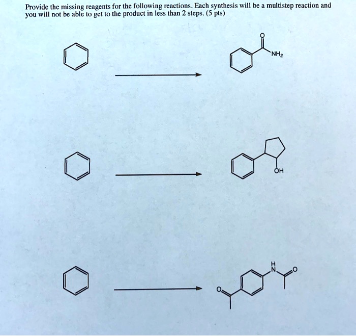 SOLVED: Provide the missing reagents for the following reactions Each ... SOLVED: Provide the missing reagents for the following reactions Each ...