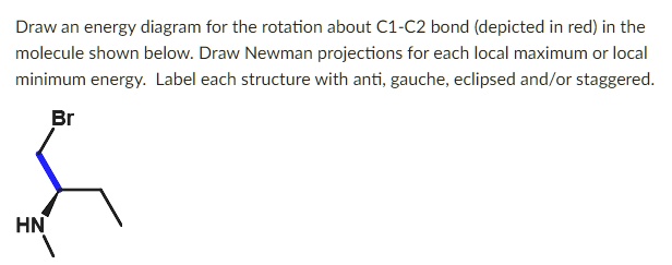Draw an energy diagram for the rotation about C1-C2 bond (depicted in ...