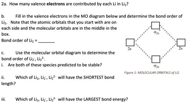 2a. How many valence electrons are contributed by each Li in Li?? b ...