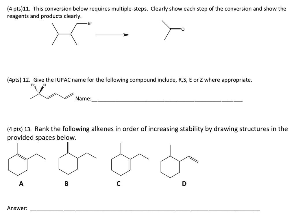 SOLVED: (4 pts)11. This conversion below requires multiple-steps. Clearly show each step of the ...