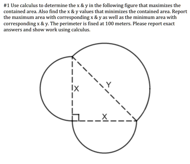 #1 Use calculus to determine the x y in the following figure that ...