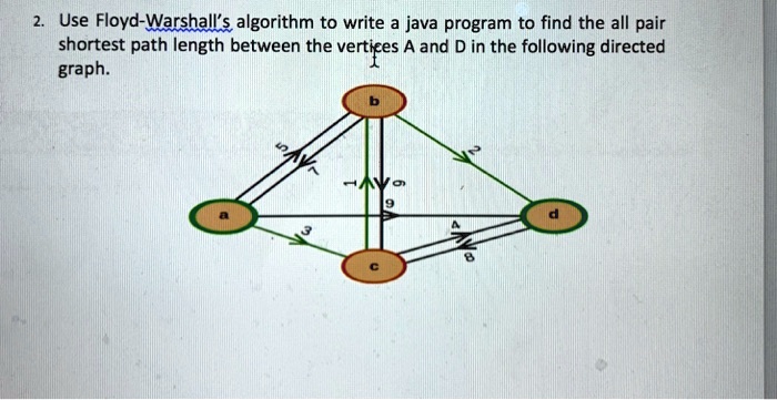 Solved 2 Use Floyd Warshalls Algorithm To Write A Java Program To 7228