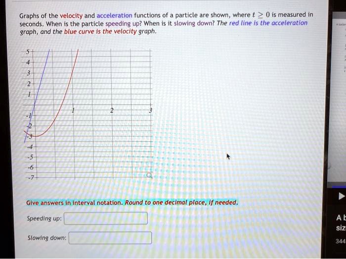 SOLVED: Graphs of the velocity and acceleration functions of a particle ...