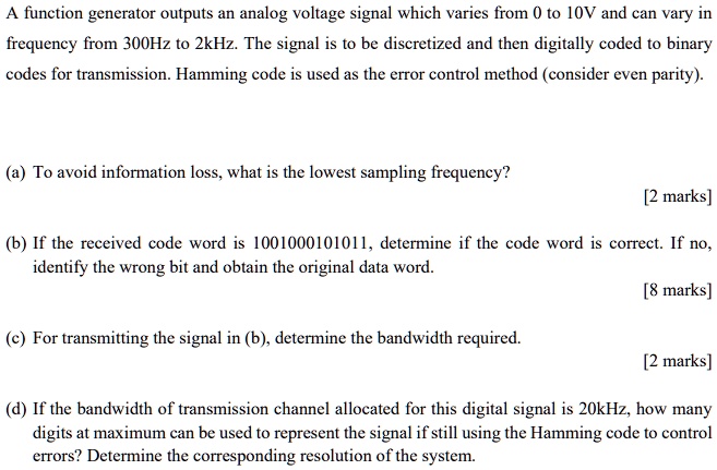 A function generator outputs an analog voltage signal which varies from ...