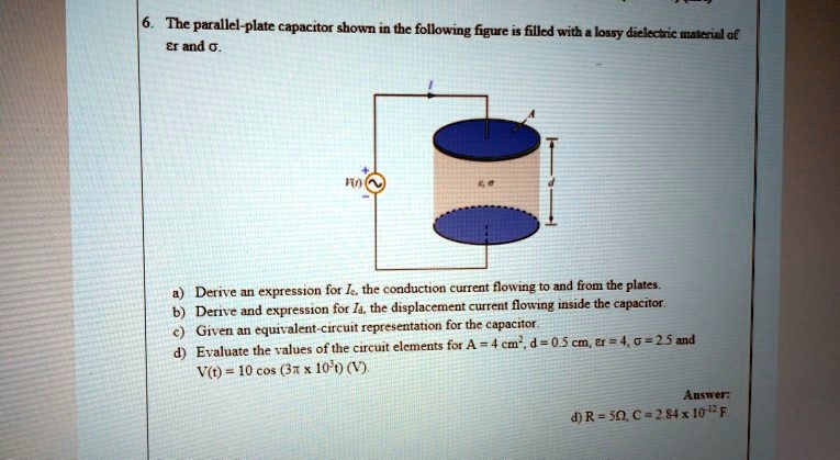 SOLVED: The parallel-plate capacitor shown in the following figure is ...