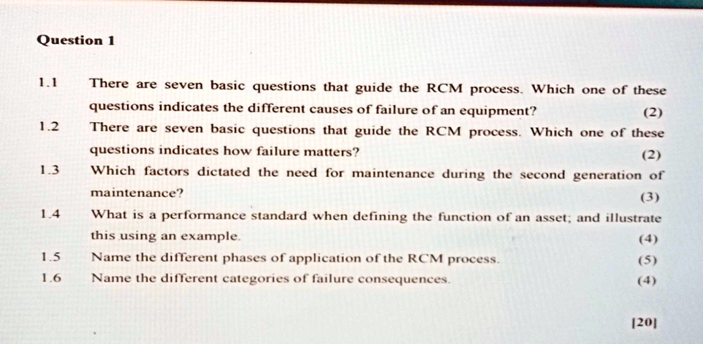 SOLVED: Question 1 1.1 There are seven basic questions that guide the ...