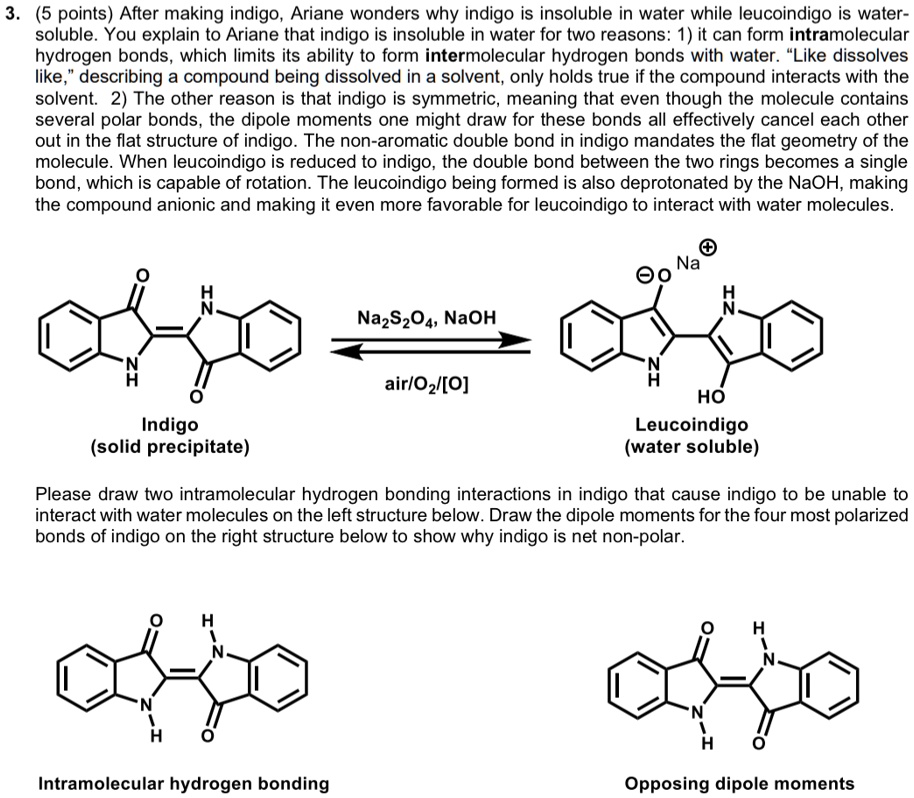 3 5 points after making indigo ariane wonders why indigo is insoluble ...