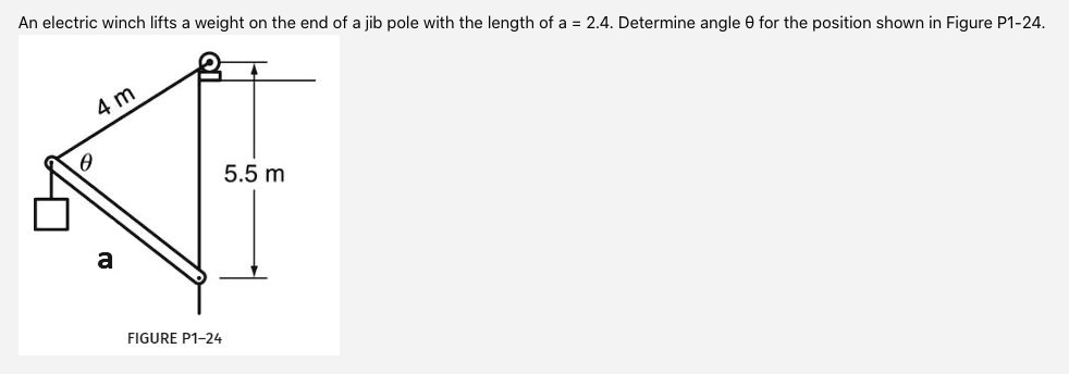 An electric winch lifts a weight on the end of a jib pole with the ...