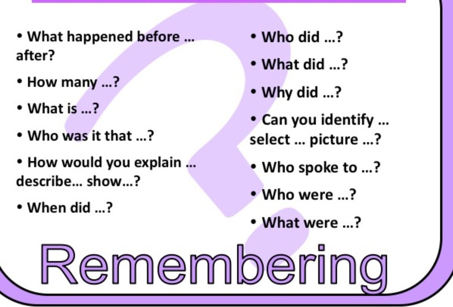 - What happened before after? - How many ...? - What is ...? - Who was ...