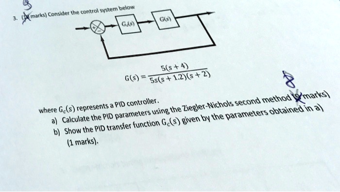 3. (marks) Consider the control system below Gc(s) G(s) G(s) = (5(s+4 ...