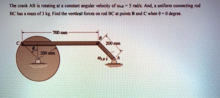 The crank AB is rotating at a constant angular velocity of ωAB = 5 rad/s. And, a uniform ...