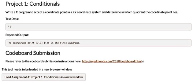 Solved Project 1 Conditionals Write A C Program To Accept A Coordinate Point In An Xy