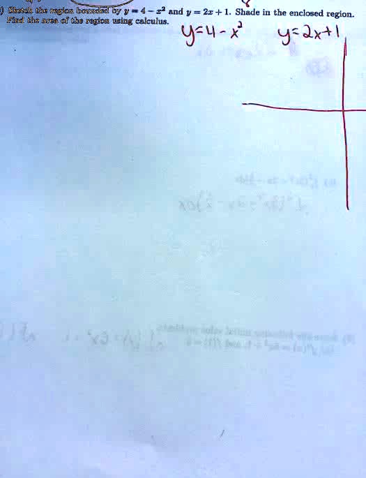 SOLVED: ' Sketch the region bounded by y = 4 - x^2 and y = 2x + 1 ...