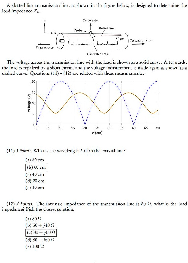 A slotted line transmission line, as shown in the figure below, is ...