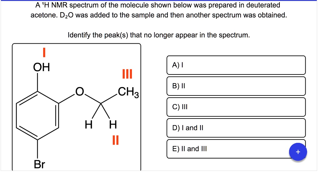 A ¹H NMR spectrum of the molecule shown below was prepared in ...