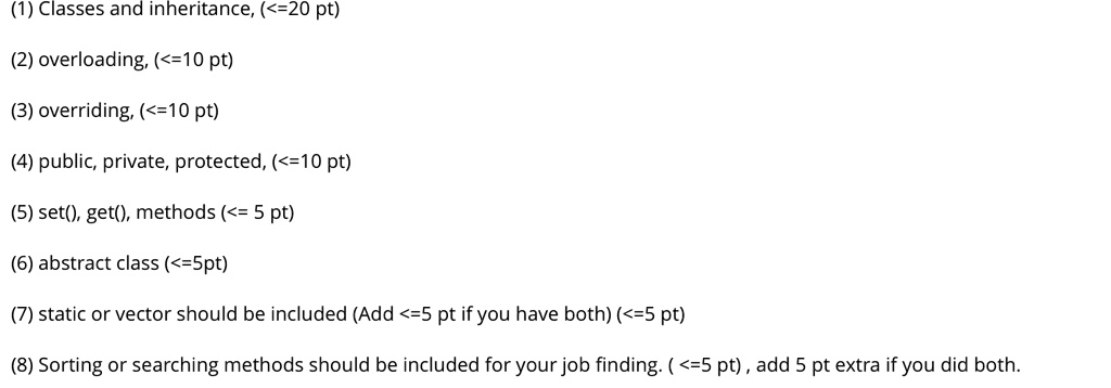 SOLVED: write where each thing in the check list in implemented and how ...
