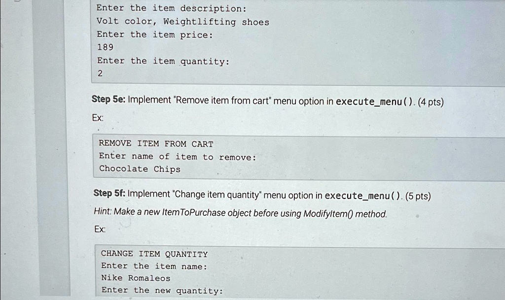 1021 lab program online shopping cart part 2 this program extends the earlier online shopping ...