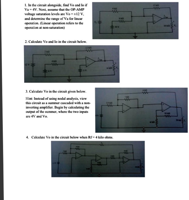 Solved L In The Circuit Alongside Find Vo And Io If Va 4v Next