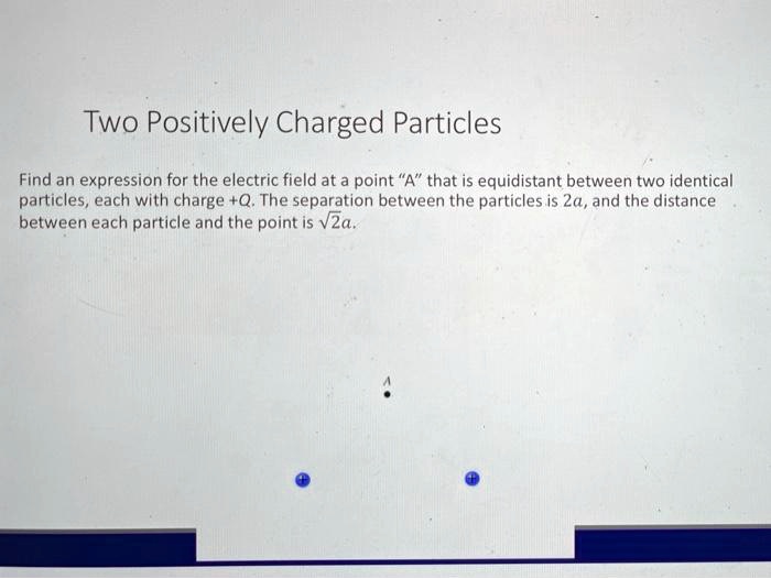 SOLVED: Find an expression for the electric field at a point "A" that is equidistant between two ...