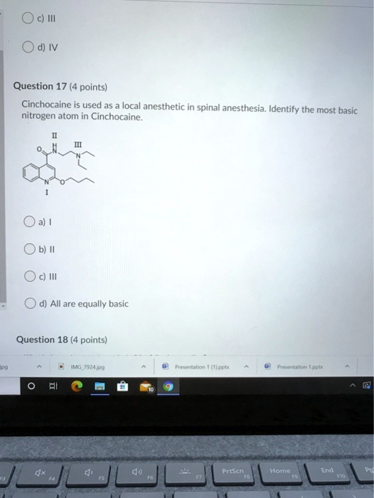 SOLVED: Oc) Question 17 (4 points) Cinchocaine used as local anesthetic ...
