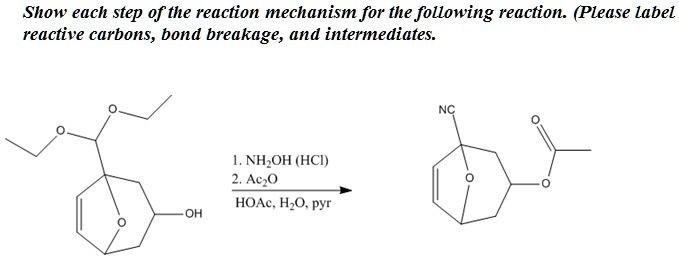 SOLVED: Show each step of the reaction mechanism for the following ... SOLVED: Show each step of the reaction mechanism for the following ...