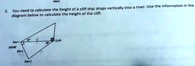 SOLVED: Vertically into river. Use the information in the diagram below to calculate the height ...