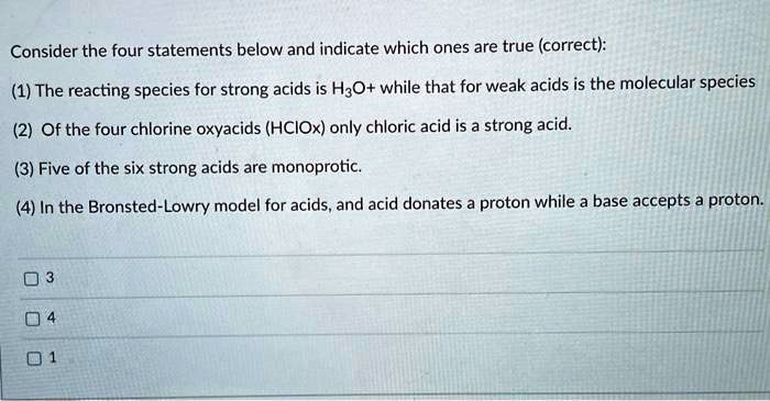 SOLVED: Consider the four statements below and indicate which ones are ...