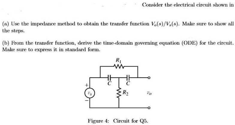 Consider the electrical circuit shown in (a) Use the impedance method to obtain the transfer ...